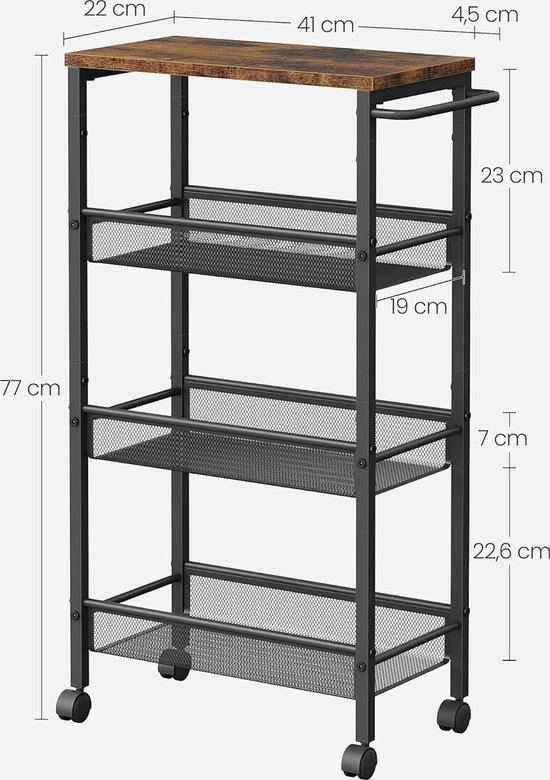 multifunctionele trolley met wieltjes voor keuken, kantoor, badkamer ...