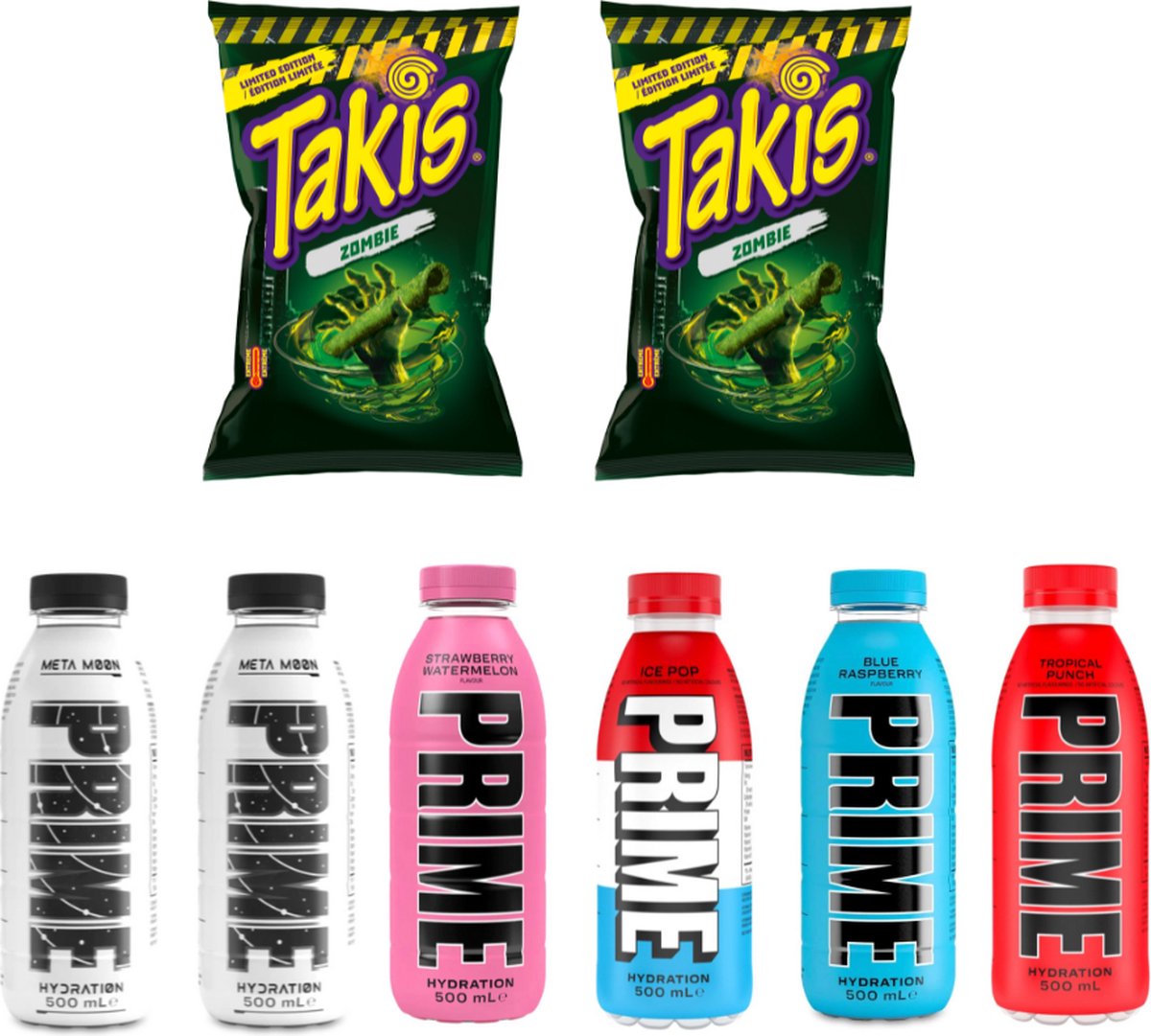 Prime Hydration Drink - Takis - Glowberry - Ice Pop - Tropical Punch ...