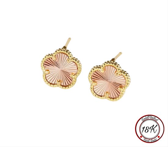Soraro Klaver Oorbel | Rose&Goudkleurig | 18k Goldplated | Soraro ...