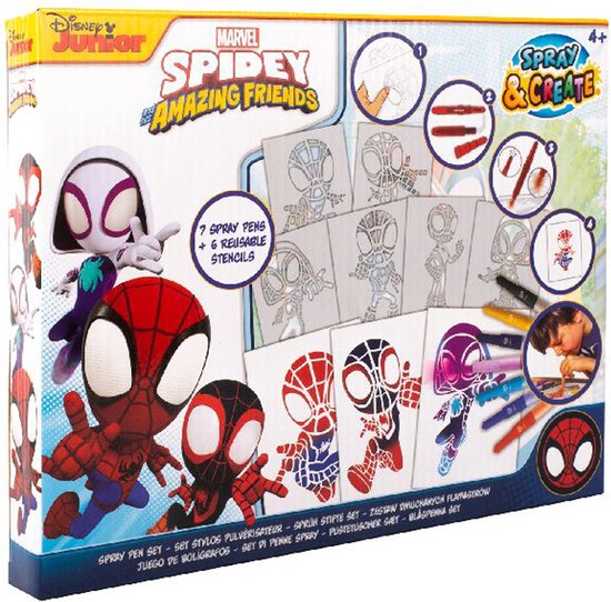 Spidey Spraypen set - spray pennen - knutselen jongens - spidey | bol