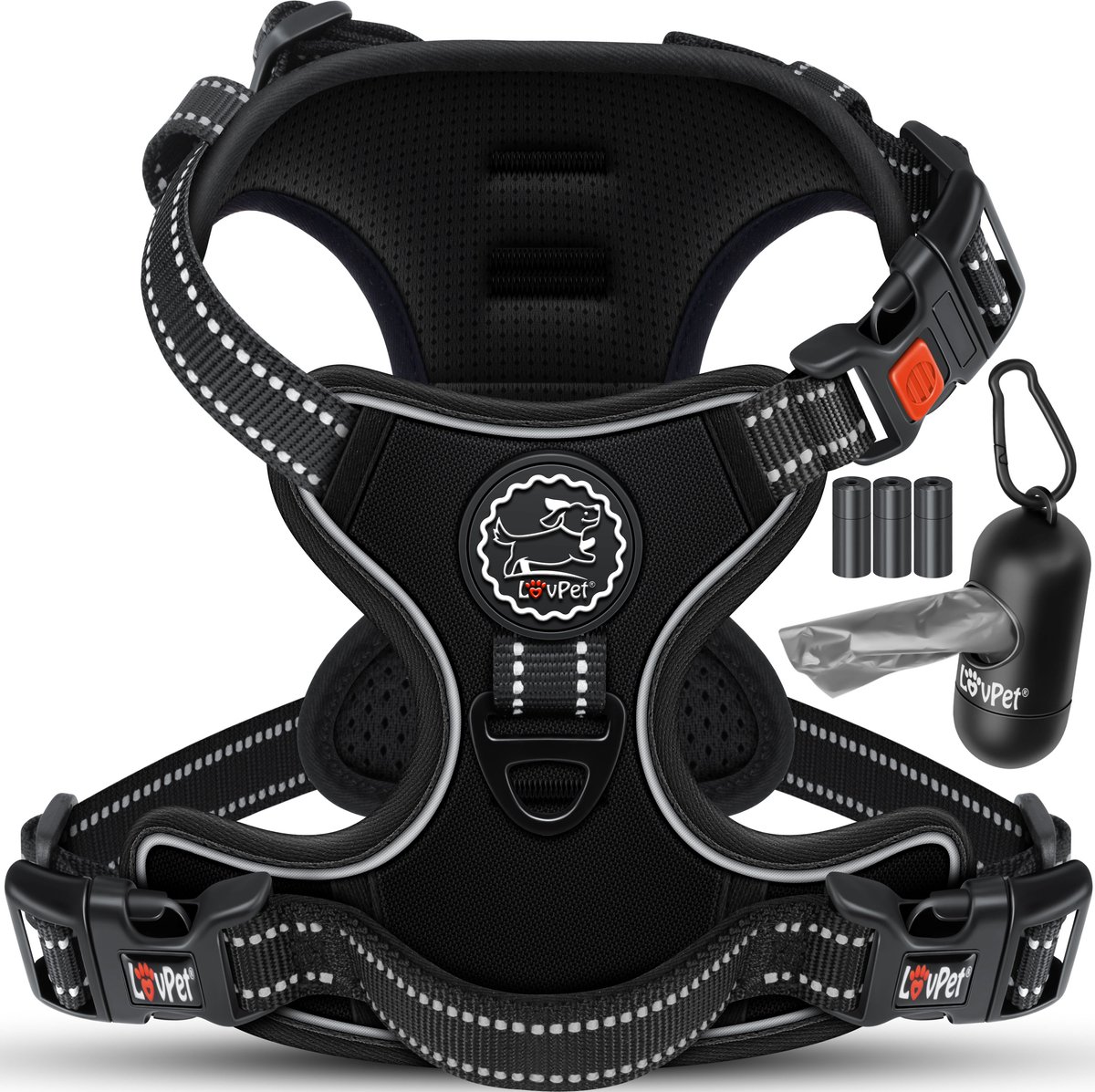 LOVPET® Reflecterende Hondentuigje - No pull & choke Hondenharnas - Anti-trek tuig -... | bol