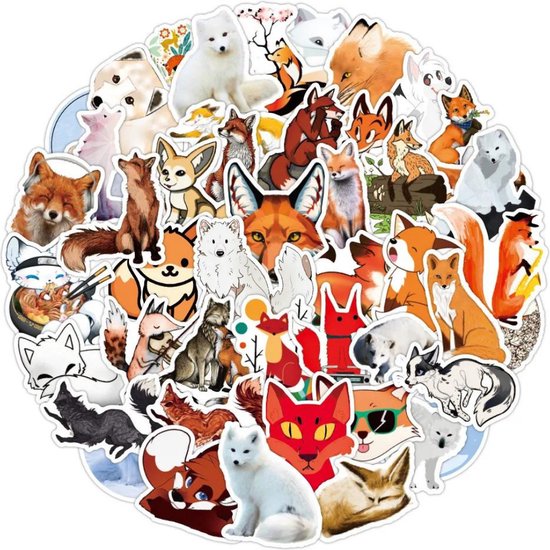 Vossen & Wolven Stickers pakket - 50 Stickers - Sneeuwvossen/Dieren stickers -... | bol