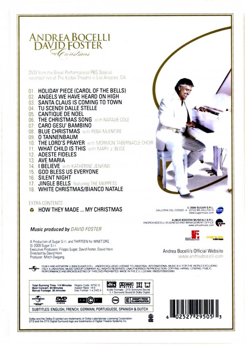 Andrea Bocelli: My Christmas (PL) [DVD], Andrea Bocelli | Muziek | bol