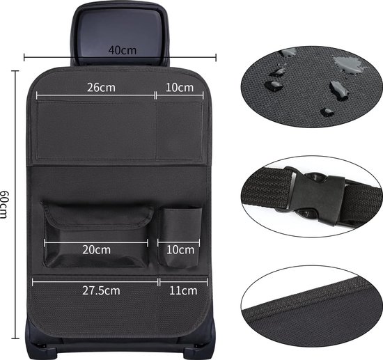 Autostoel-rugbeschermer 2-delig Autostoel-organizer Achterbank ...