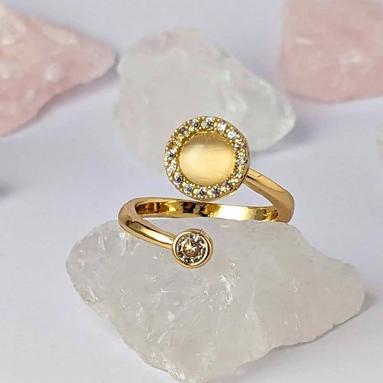Luminora Opal Ring Goud - Fidget Ring Kattenoog Edelsteen - Anxiety ...