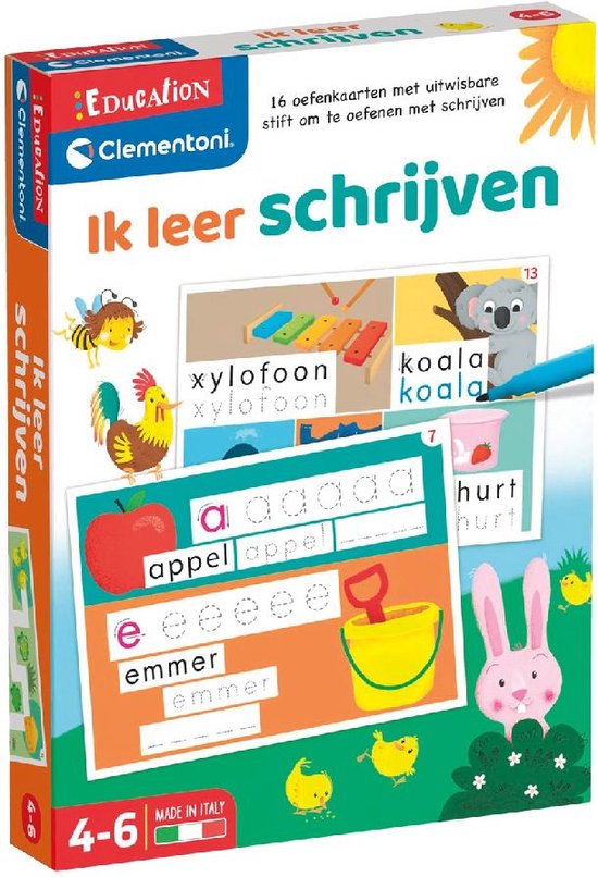 Clementoni - 16 Oefenkaarten - Leren schrijven - Ik leer schrijven ...