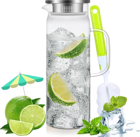 1,5 l glazen karaf, waterkaraf waterkan, glazen karaf met deksel ...