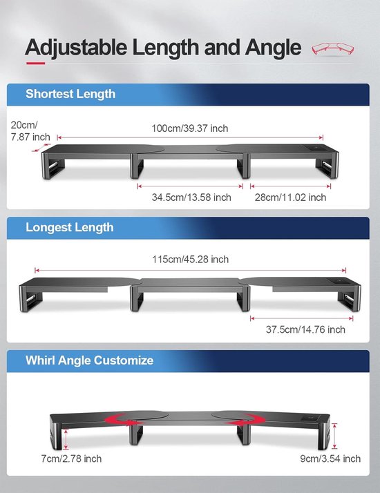 Meatanty Dual Monitor Stand Riser | bol Meatanty Dual Monitor Stand Riser | bol