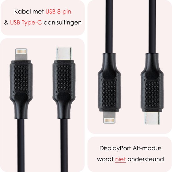 USB-C Kabels Oplaadkabel USB C naar Geschikt voor iPhone Lightning - USB C Kabel Data... | bol