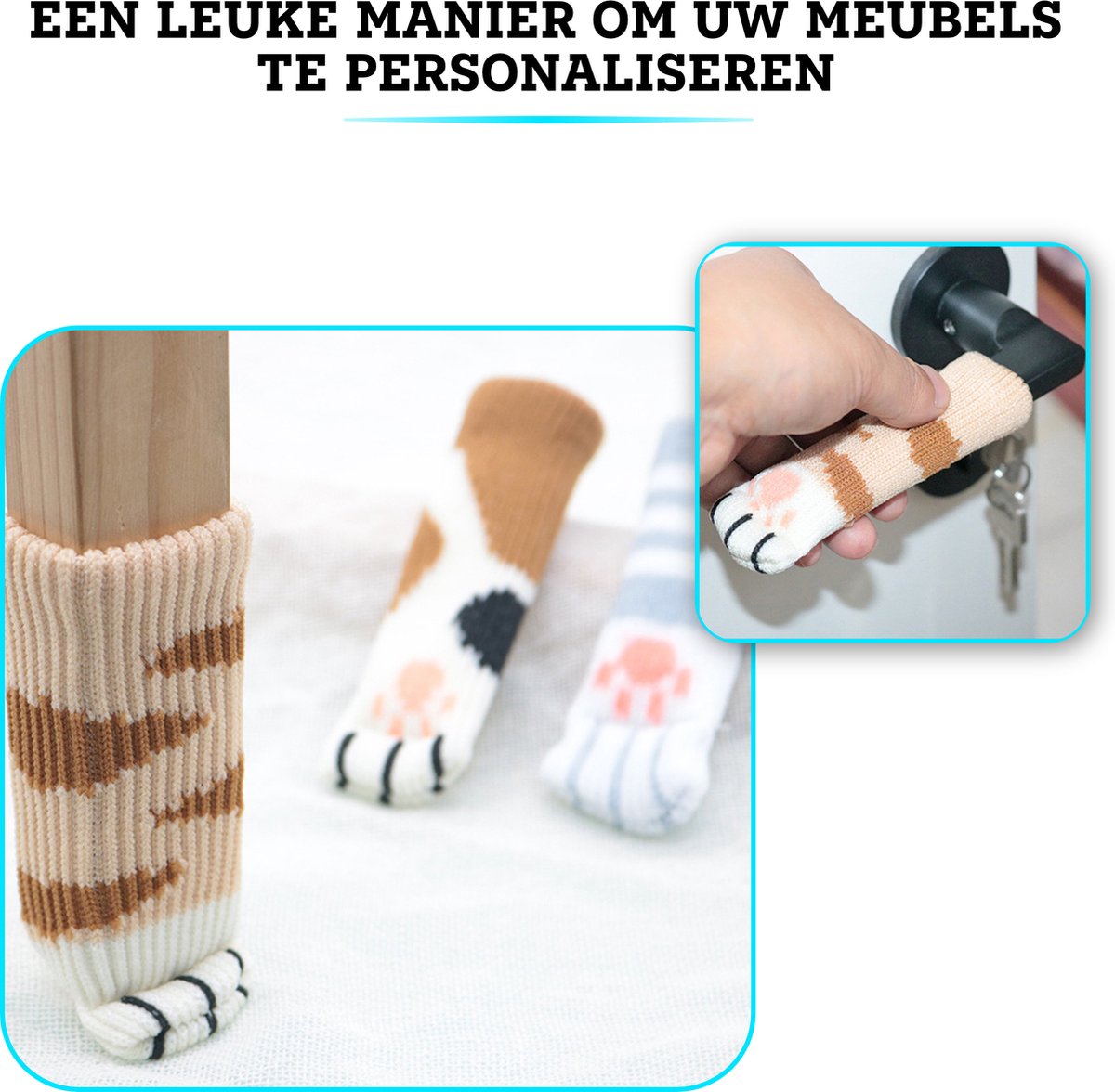 Somstyle 16x Meubelsok - Stoelpoot, Tafelpoot & Deurklink Beschermers ...