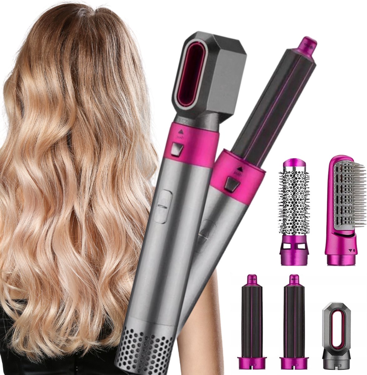 Brosse sèche cheveux 5 en 1 - Fer à friser - Fer à friser 5 en 1 ...