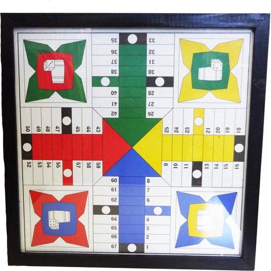 BORDSPEL PARCHI 44x44 MET ACCESSOIRES FICHES EN DOBBELSTEEN - LUDO BORD ...