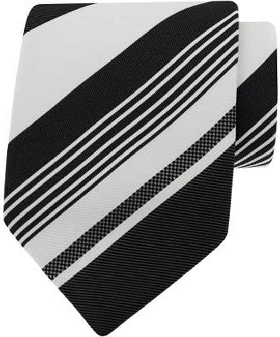 Zwarte stropdas met witte strepen | bol
