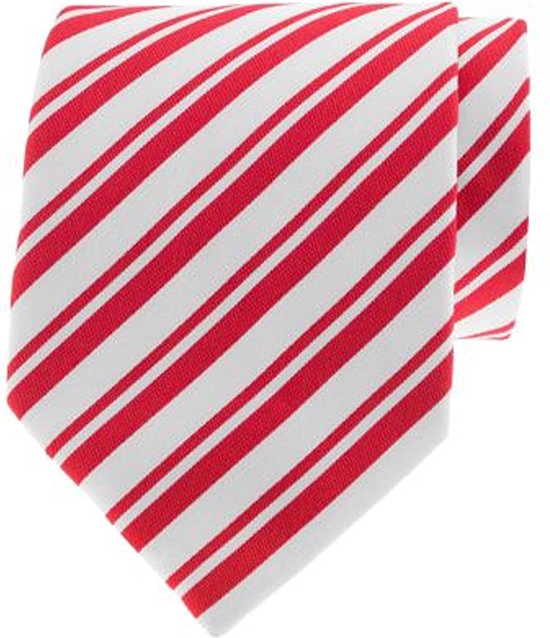 Witte stropdas met rode strepen | bol