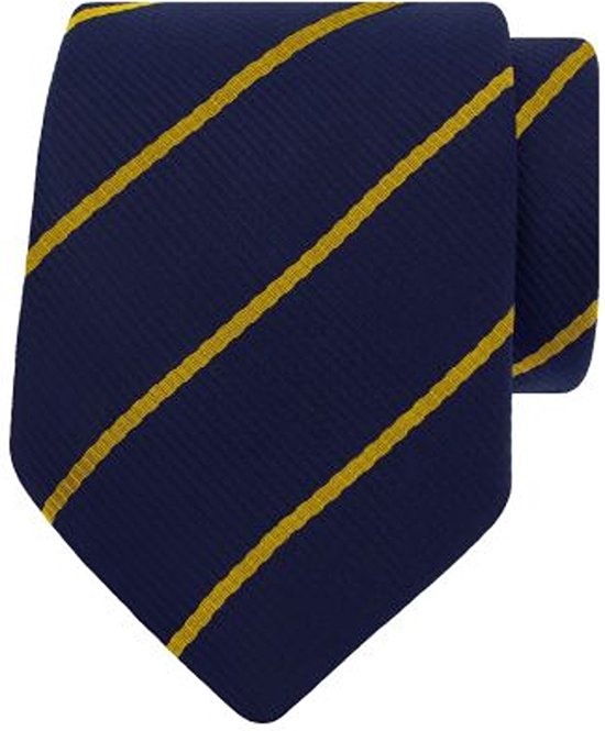 Blauwe stropdas met gele strepen | bol