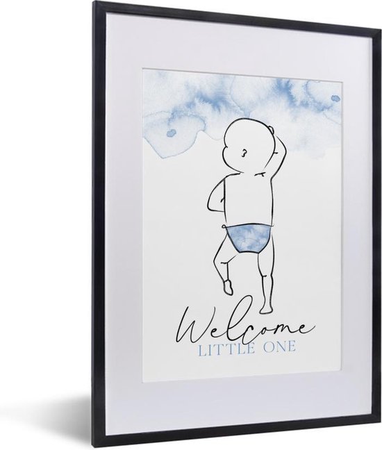 Fotolijst incl. Poster - Spreuken - Welcome little one - Quotes - Baby ...