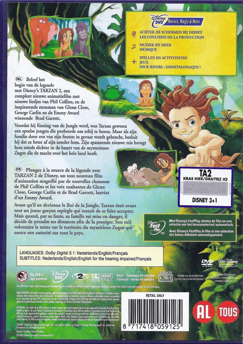 Tarzan 2 Dvd Cover Opening To Tarzan Ii Us Vhs 2005