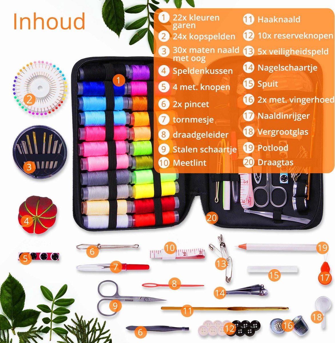 Happy Goods - 111-delige Naaiset - Naaidoos - Naaibox - Naai set ...