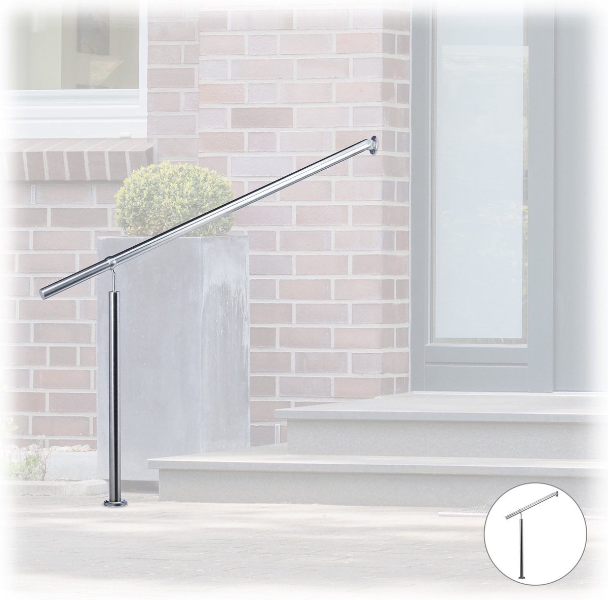 Relaxdays trapleuning edelstaal - leuning trap - binnen en buiten ...