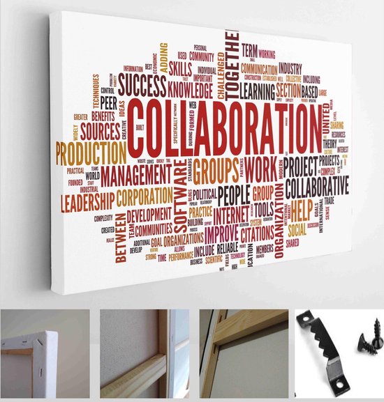 Collaboration concept in word tag cloud isolated on white background ...