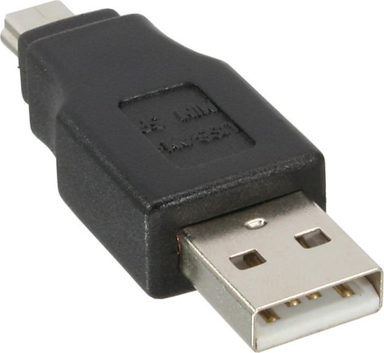 USB Mini B (m) - USB-A (m) adapter - USB2.0 / zwart | bol.com