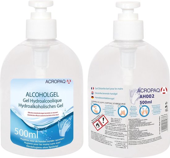 6x Desinfecterende handgel - Met handige drukpomp - 500ml - 75% Ethanol - Ontsmetting | bol