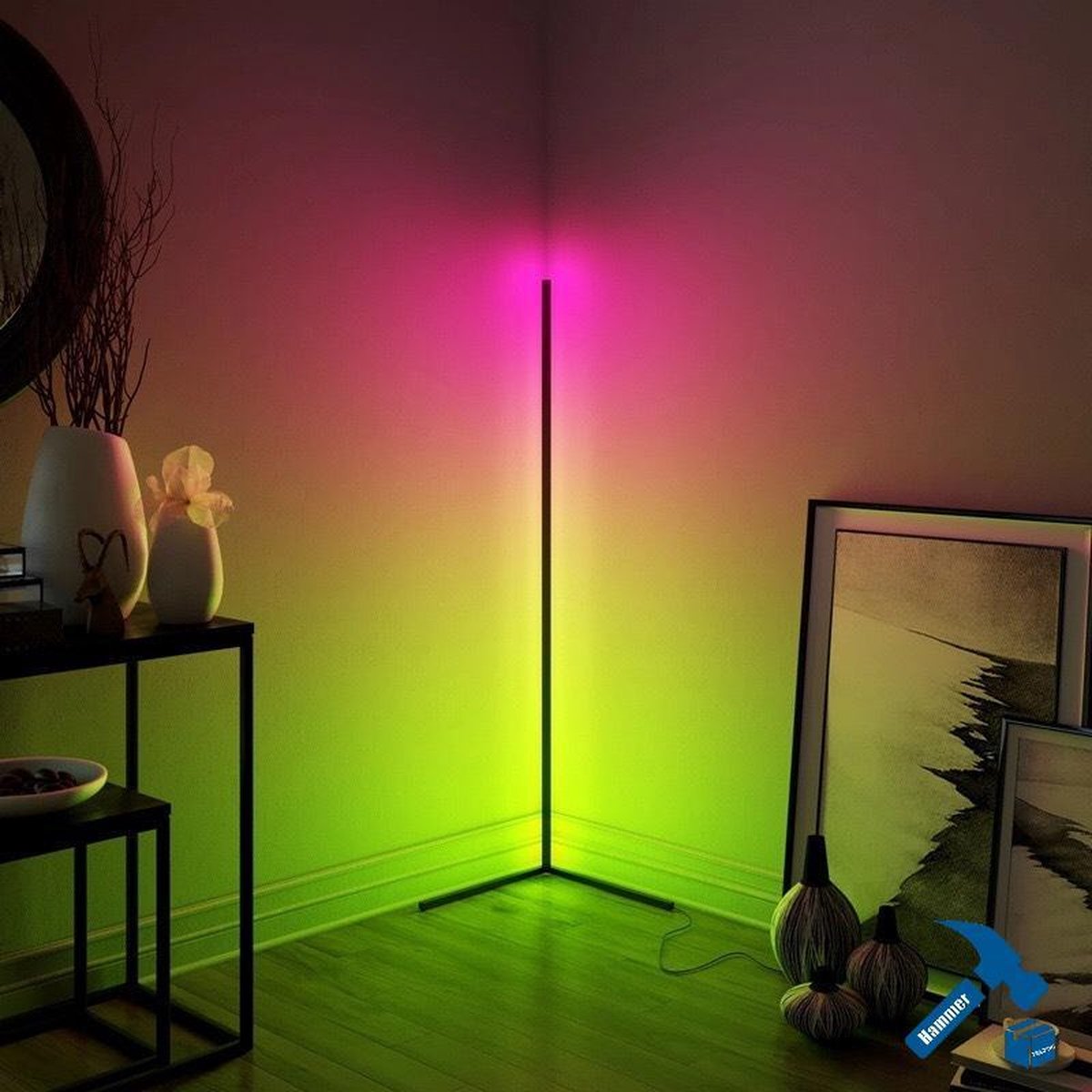 HammerTRADING Moderne LED Vloerlamp RGB – Woonkamer lamp - Hoeklamp ...