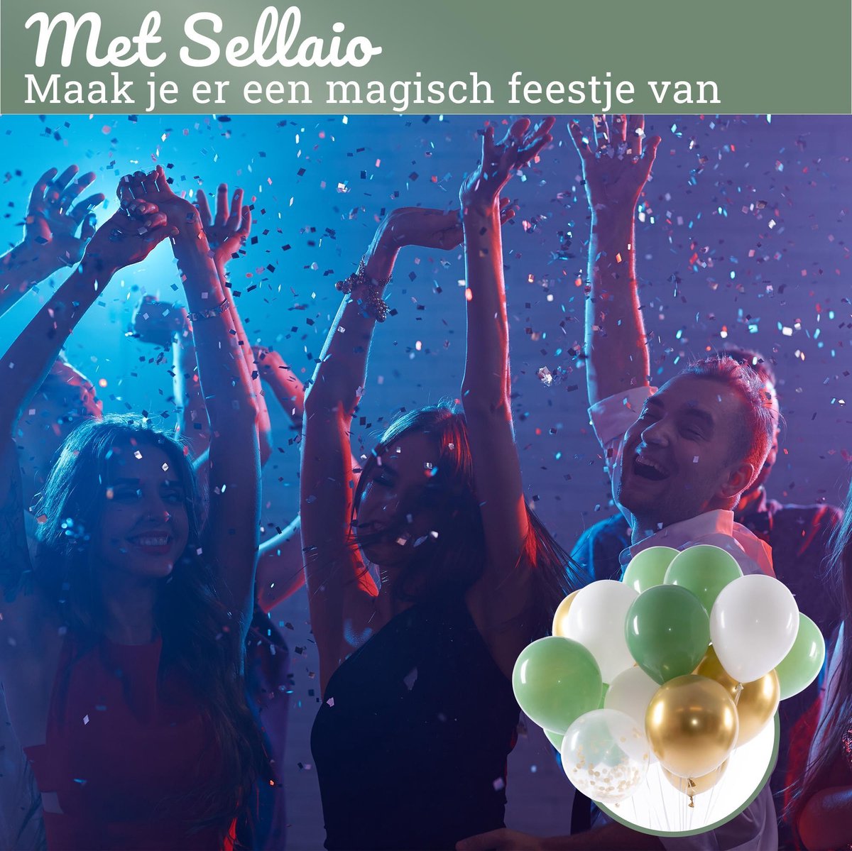 Olijfgroene Ballonnen Verjaardag & Versiering Set – Incl. Happy ...