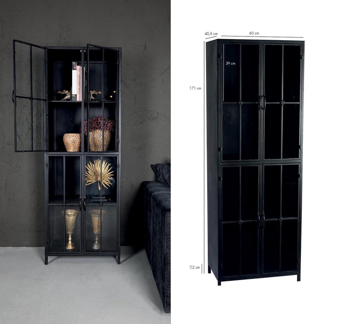 Kast - Industrieel - Industriële Kast - Kast Metaal - Opbergkast ...