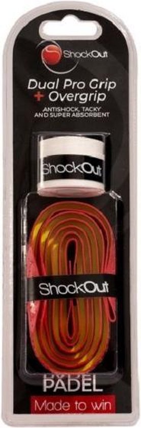 Shockout DUAL Pro Grip + Overgrip Padel |Rood / geel | bol