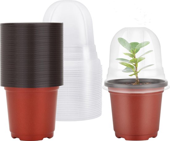 Plastic kweekpotje met kasje - 12 stuks - Kiemkasje - Stekkasje ...