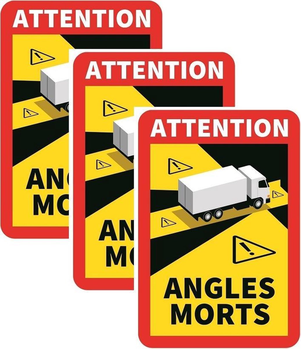 Set 3 stuks Dode Hoek Stickers frankrijk - Attention Angles Morts ...