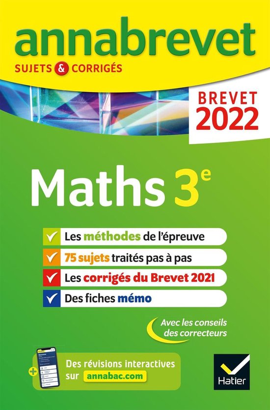 Annales du brevet Annabrevet 2022 Maths 3e (ebook), Bernard Demeillers ...