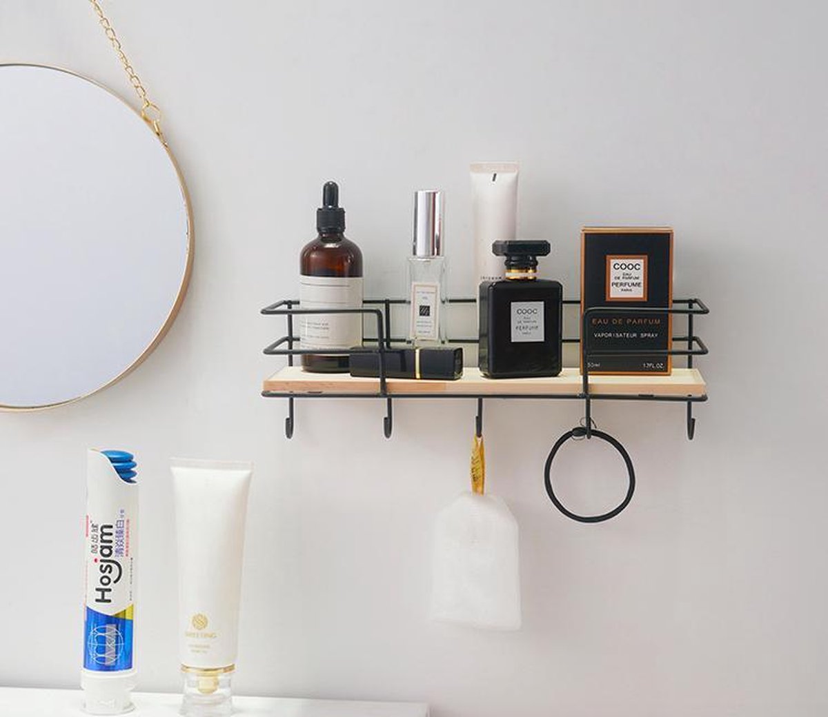 MIRO Badkamer Rekje - Met Haakjes - Opbergrek - Wc - Kantoor ...