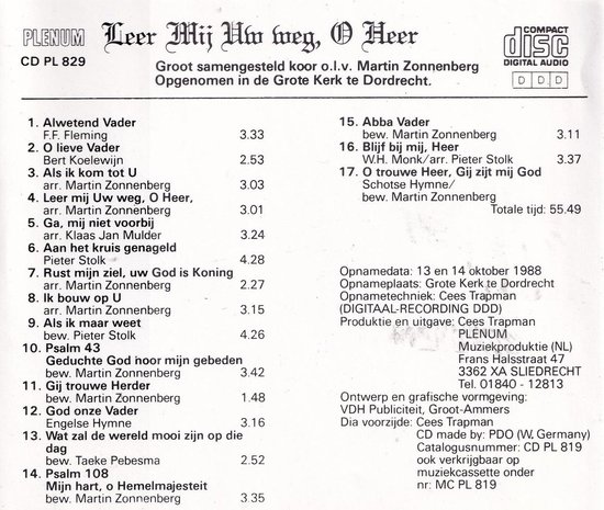 Leer mij Uw weg o Heer - Groot Samengesteld Koor o.l.v. Martin Zonnenberg, Onbekend |... | bol.com