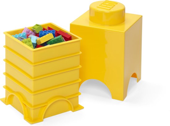 LEGO Opbergbox Brick 1 - Geel - 1.2 L - 12,5x12,5x18 cm - Kunststof ...