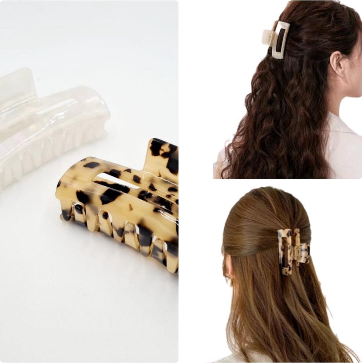Dames Haarklemmen glanzend Acryl set 2 stuks- Youhomy accessoires ...