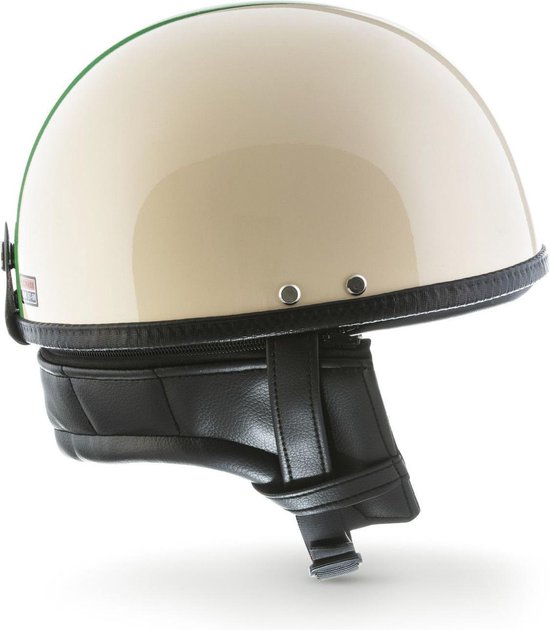 MOTO D23 braincap, halve helm, pothelm voor scooter en motor, creme wit ...