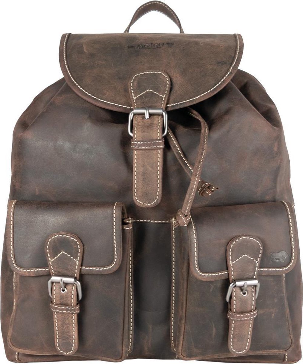 Rugzak Van Donkerbruin Buffelleer, Deze Ruime Rugtas Heeft Genoeg ...