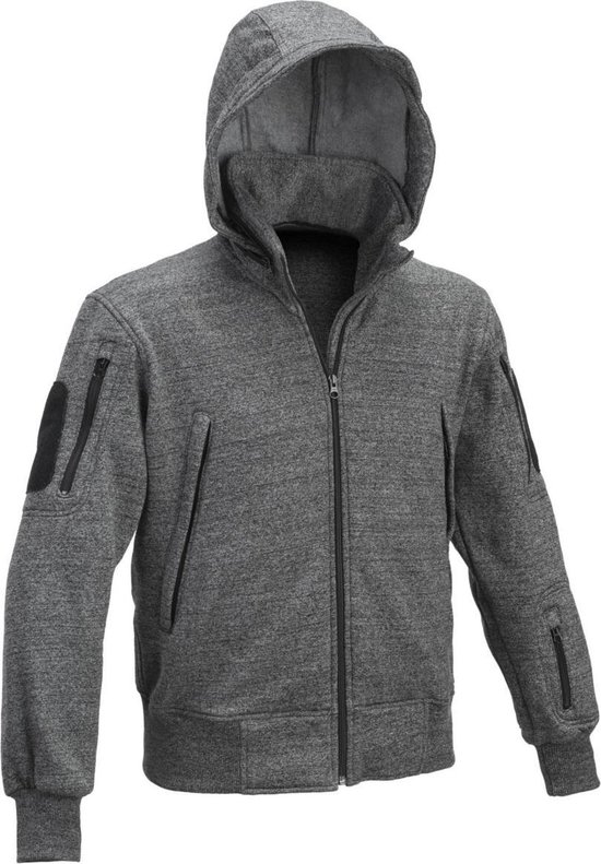 Defcon 5 heren sweater vest jack Tactical met capuchon - Zwart | bol.com