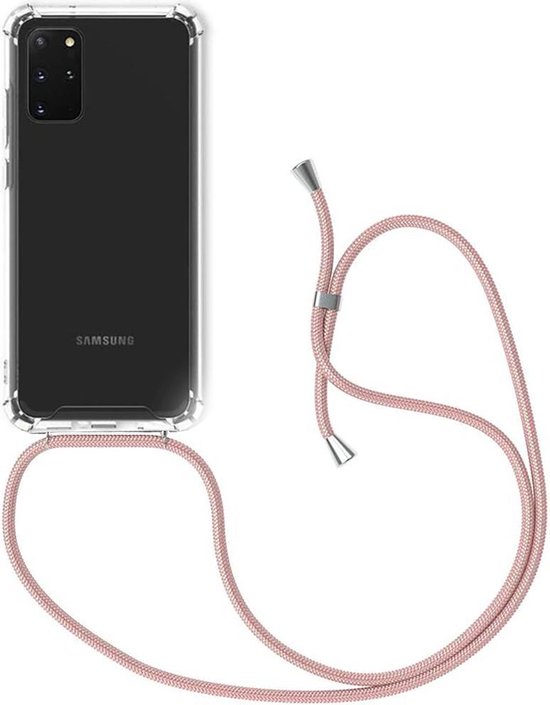 Samsung S20 FE Hoesje - Samsung Galaxy S20 FE hoesje transparant met rosé koord shock... | bol.com