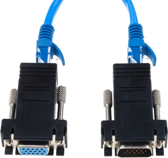 VGA over RJ45 CAT-kabel adapters 2x (male+female) CAT5 CAT6 / HaverCo | bol