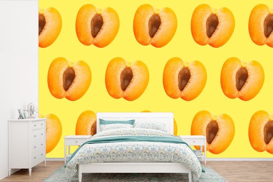 Behang - Fotobehang Perzik - Patroon - Kleuren - Breedte 450 cm x ...