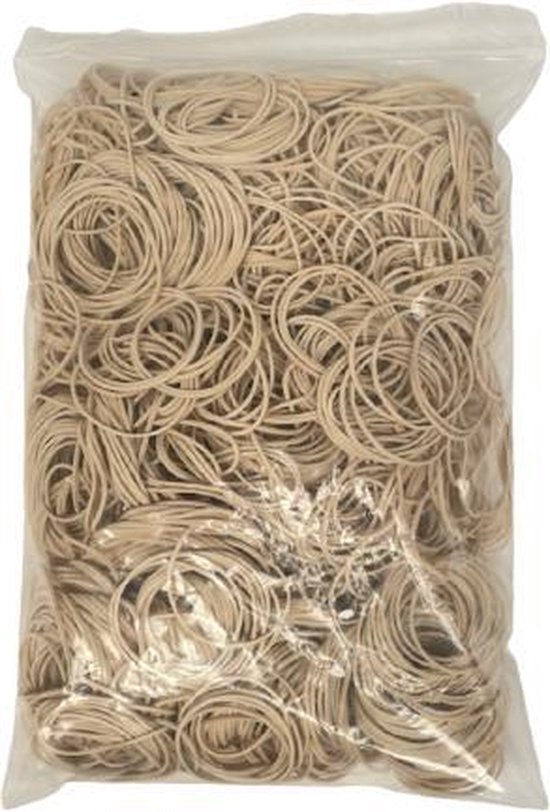 Elastiekjes breed 1KG(1000 gram) 80x1.5mm Ø 50 mm naturel Office Depot ...