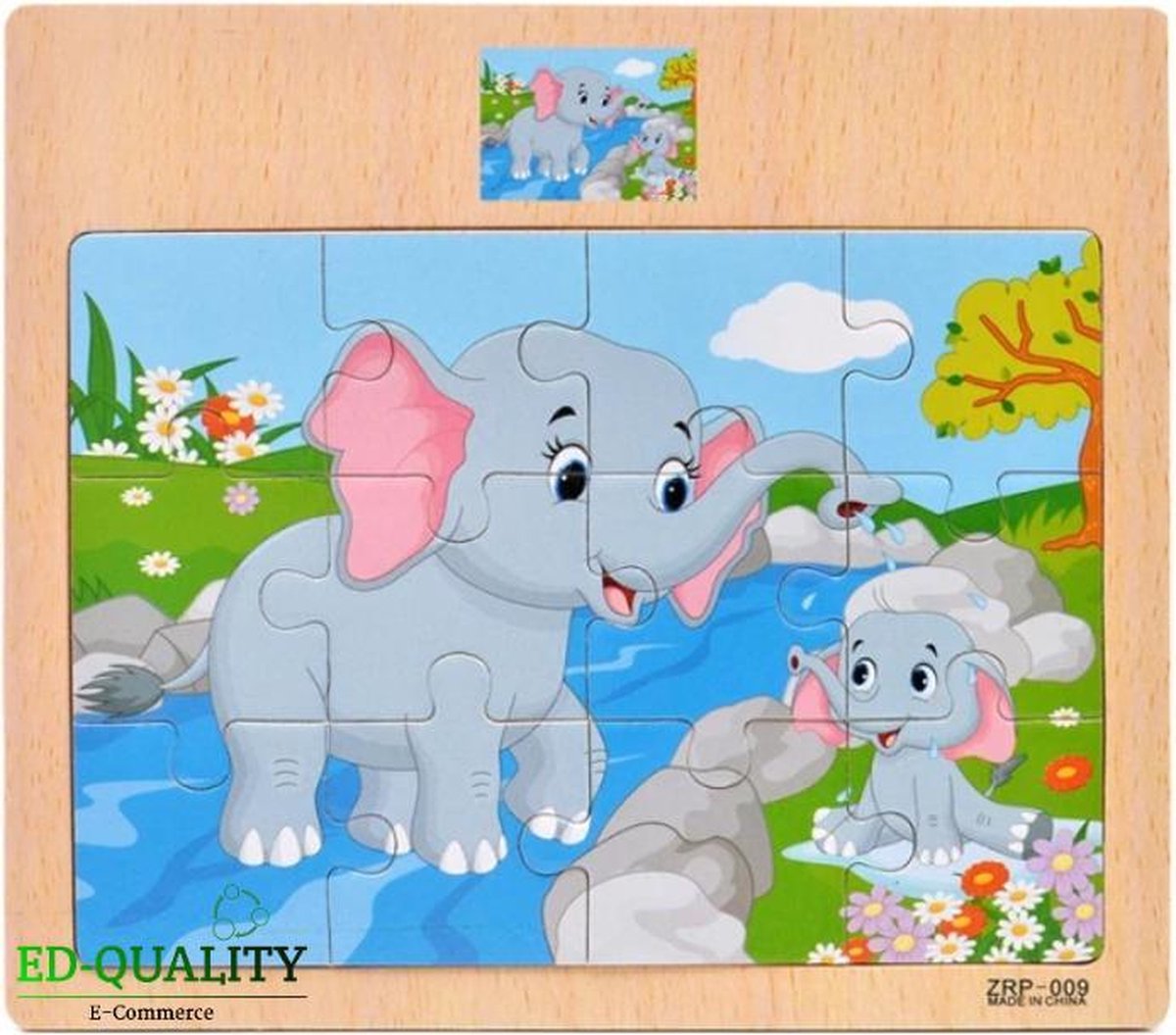 Mini puzzel Olifant- kinder puzzel - 12 stukjes | bol.com