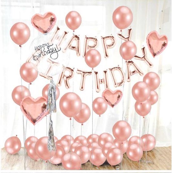 Rose Goud Feestversiering - Happy Birthday - Versiering - Decoratie | bol