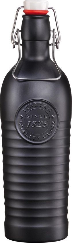 2x Glazen beugelfles/weckfles mat zwart met beugeldop 1,2 liter ...