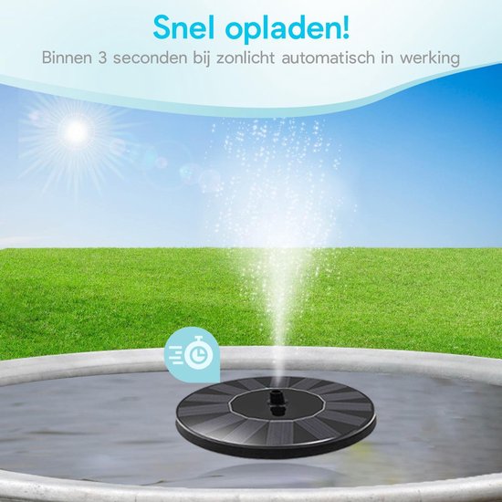 Xamax Solar Fontein op Zonne Energie ⌀160mm – Solar Vijverpomp met ...
