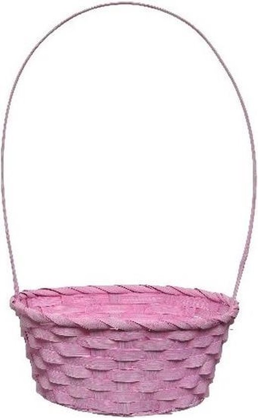 8x stuks roze rieten mandje met hengsel 38 cm - Opbergen - Decoratie ...