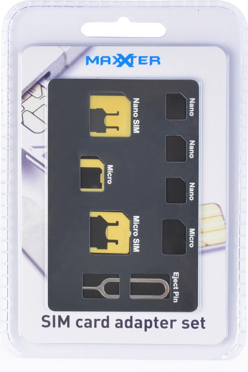 4-in-1 Simkaart Adapter Set inclusief pin sleutel - Micro-SIM - Nano ...